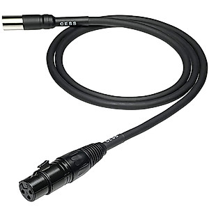 CESS-196-3f Mini XLR Male to XLR Female Adapter Cable, 3-Pin Mini XLR to Standard XLR for Lapel Microphones, Headsets, Audio Mixers, Cameras, and Professional Sound Equipment (3 Feet)