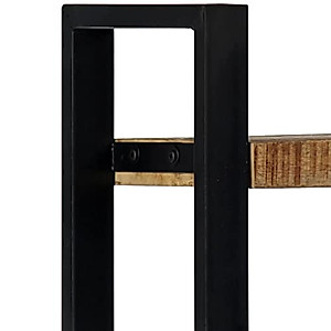 WHOPBXGAD Bookshelf,Wooden Bookcase, Open Bookcase Suitable for Home Office, Living Room and Bedroom,19.7"x11.8"x66.9" Solid Mango Wood