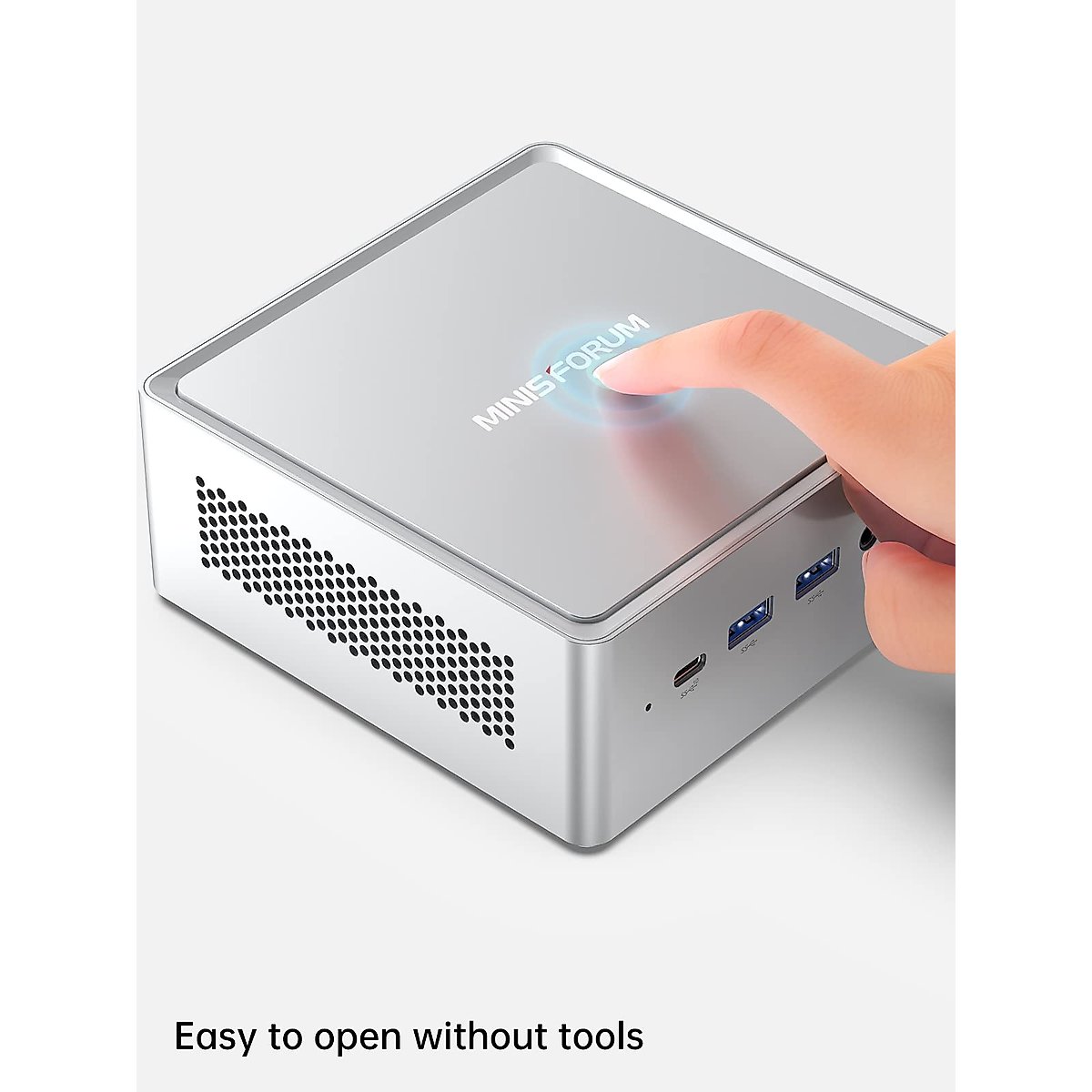 MINISFORUM UN1245 Mini PC Barebone with Intel Core i5-12450H,8 cores/12 Threads, Mini Desktop Computer, HDMI 2.0/USB-C/DP 1.4, 2.5 G RJ45 LAN, 5 USB Ports, Wi-Fi 6E & BT 5.2