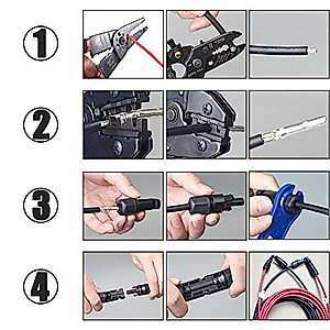 Carkio Solar Crimping Tools Crimper Compatible with Solar Panel 2.5-6.0mm² PV Cable and Connector Male Female Solar Cable Connection