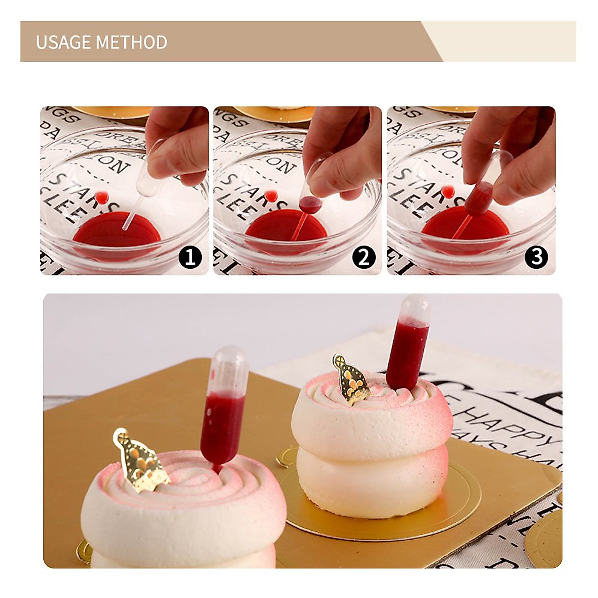 BEARHORN 200pcs 4ml Disposable Plastic Liquid Dropper Pasteur Pipettes Plastic Squeeze Transfer Pipettes, Suitable for Chocolate, Cupcakes, Strawberries