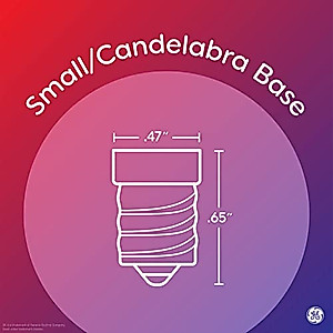 GE Lighting LED Night Light Bulb (0.5 Watt), 3 Lumen, C7 Light Bulbs with Candelabra Light Bulb Base, 2-Pack LED Small Light Bulbs, Clear, 8.6-Year Life, (13887)