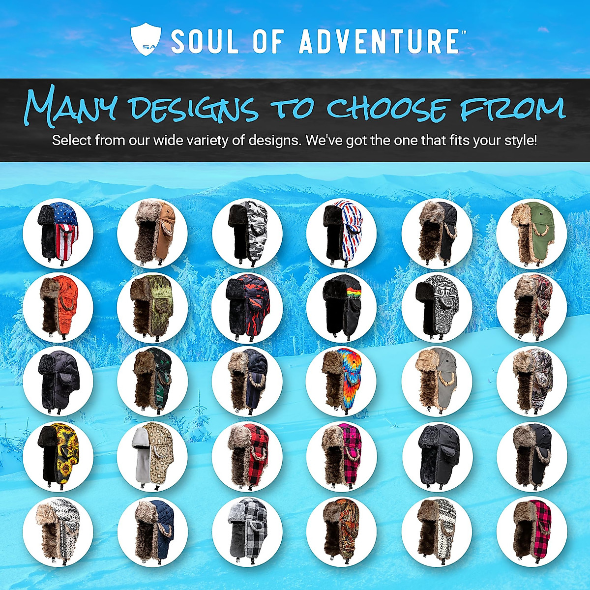 S A Trapper Hat with Lined Faux Fur, Pull On Closure with Chin Buckle, Elmer Fudd Warm Winter hat with Ear Flaps for Women (Nordic White)