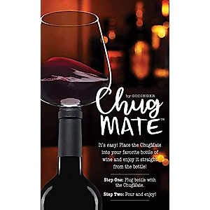 Godinger ChugMate Wine Glass Topper, Goblet to Drink Straight from The Bottle, The Original, 1 Count (Pack of 1), Clear