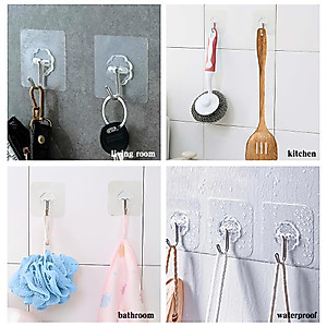 Adhesive Hooks,Adhesive Wall Hooks,36 Pcs15LB Sticky Hooks,Hooks for Walls No Damage,Clear Hooks for Walls No Damage,Stick on Hooks,Adhesive Hooks for Hanging,Shower Hooks,Utility Hooks,Kitchen Hook
