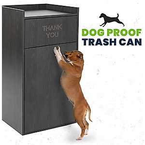 Alpine Restaurant Trash Can Cabinet - Commercial Trash Can 40 Gallon, Garbage Receptacle Indoor with Tray Holder for Restaurants, Cafeterias (Espresso Black)