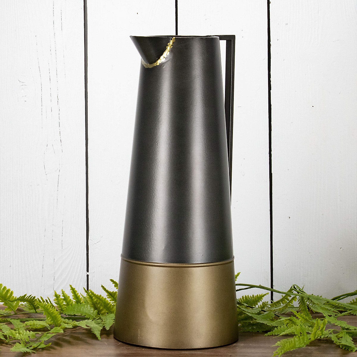 Foreside Home and Garden Multicolored Metal Pitcher Vase