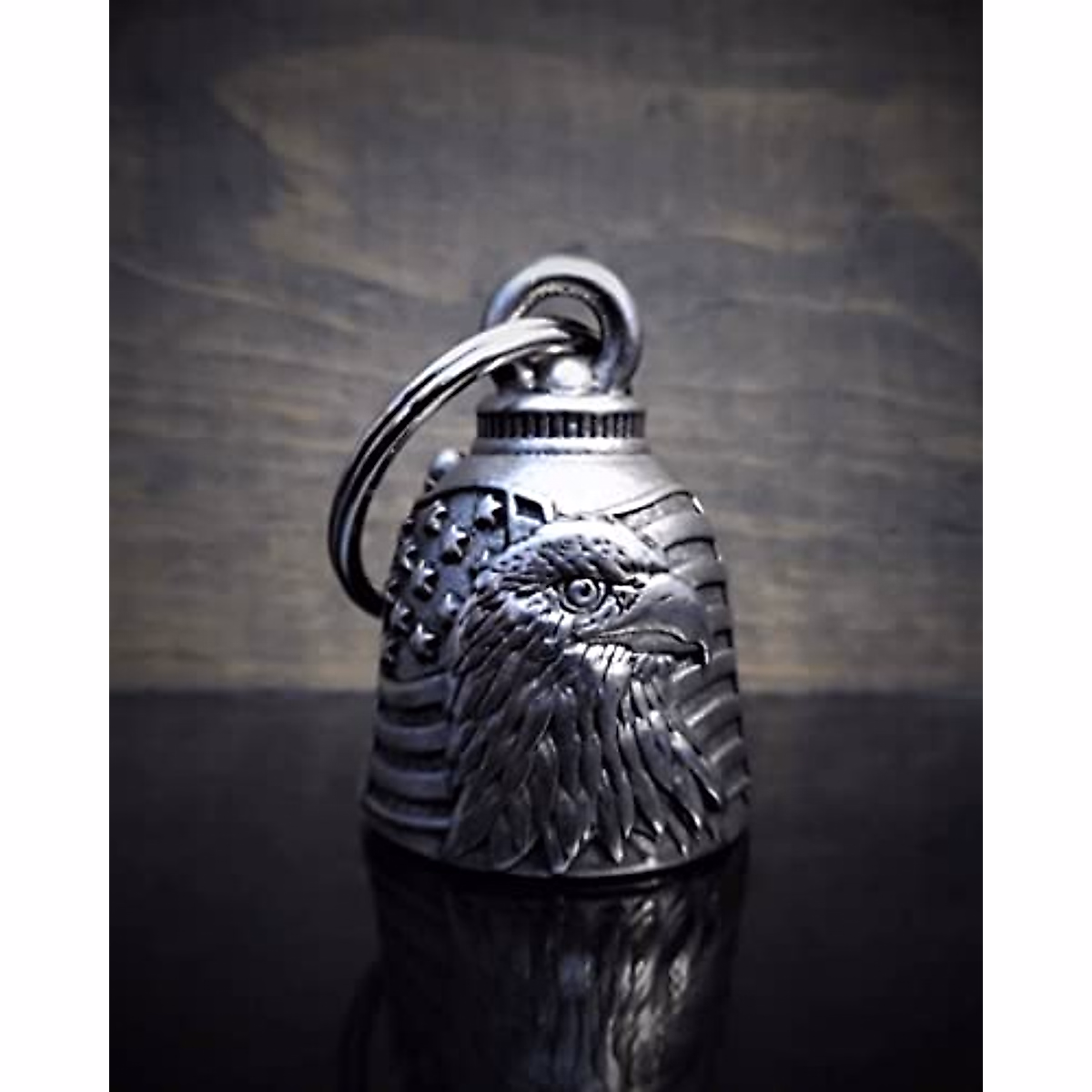 Bravo Bells US Flag Eagle Bell - Biker Bell Accessory or Key Chain for Good Luck on the Road