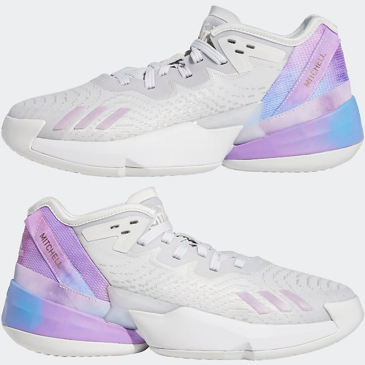 adidas Unisex D.O.N. Issue 4 Basketball Shoe, Dash Grey/Bliss Lilac/Grey, 11 US Men