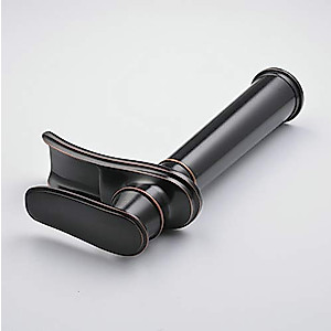 Waterfall Spout Commercial Bathroom Vessel Sink Faucet Single Handle One Hole Deck Mount Oil Rubbed Bronze Lavatory Mixer Tap