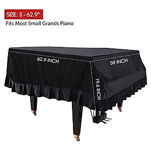 Yajun Grand Piano Cover Dustproof Baby Grand Piano Protective Cover Washable with Velvet Full Triangle Piano Cover 62.9"x59"x19.6"