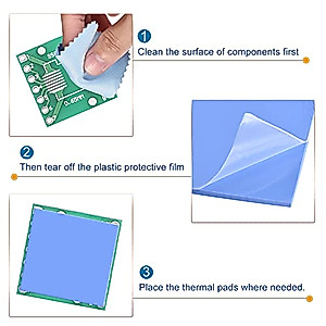 MECCANIXITY Thermal Pad Heat Conduction Silicone Pads Conductive 100 x 100 x 4.5 mm 1.5W for Components Gap Filler Blue
