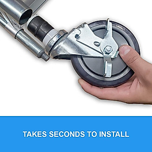 AmGood Work Table Stem Casters | 5" Heavy Duty Wheels | Set of 4