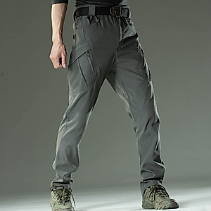 Men's Tactical Pants, Military Combat BDU/ACU Cargo Pants, Water Resistant Ripstop Work Pants, Hiking Outdoor Apparel Gray