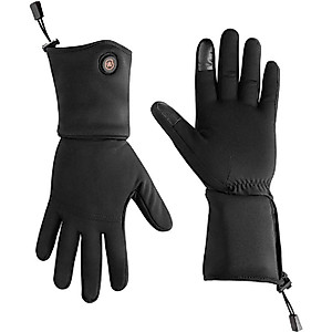 ewool Unisex Heated Glove Liners, Made for Extreme Cold, Touchscreen Compatible, for Winter Sports, Ski, Rechargeable Battery (Large)