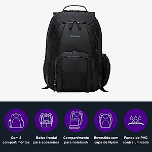 Targus Laptop Backpack for Laptops up to 16-inches Water Resistant Travel Backpack for Business Commuters School Bag College Computer Backpack for Men/Women Large Backpack Travel Gifts, Black (CVR600)