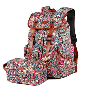 Large Women Laptop Backpack 15.6 inch College School Backpack Travel Hiking Backpack With Free Toiletry bag CN-01 (HS)