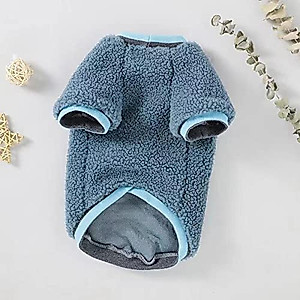 Sweaters Dog Winter Warm Clothes - Hoodies Jackets Sherpa Dog Apparel & Accessories Small Medium Large Pet Clothes Holiday Party for Pet cat Dog Little Daisy Sky Blue 12LBS