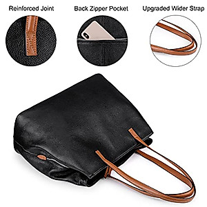 S-ZONE Women Soft Genuine Leather Tote Handbag Large Capacity Shoulder Hobo Bag Travel