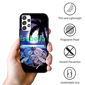 nurkorki Personalized Name Custom Phone Cases for Samsung Galaxy S23 S21 FE S22 Plus S21 Ultra Plus S20 FE S20 Plus Ultra A13 A53 Cute Cartoon Anime Phone Case for Friend Text Customized Gift Cover