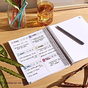 Erin Condren 7" X 9" Priorities And Notes Platinum Spiral Notebook - Rainbow Relaxation, 160 Lined Page Note Taking & Writing Notebook, 80 Lb, Thick Mohawk Paper, Stickers Included