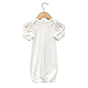 Laughing Giraffe Baby Infant Blank Long Sleeve Sleeper Gown With Mitten Cuffs - White (0-3 Months -3850)