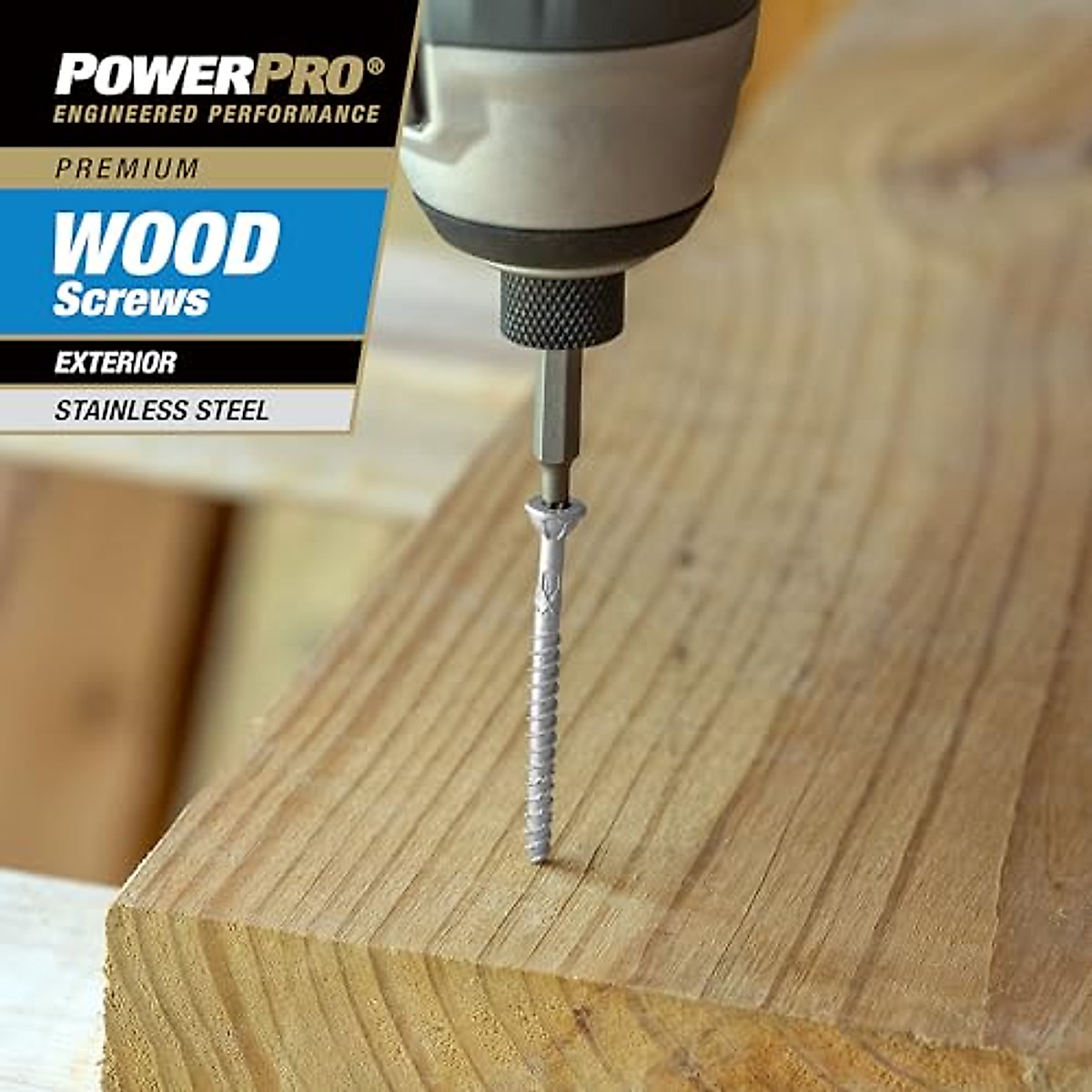 Power Pro Premium 305 Stainless Steel Wood Screws (#9 x 2") - 5lb Box