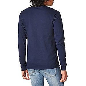 Soffe Men's Long-Sleeve Cotton T-Shirt, Navy, Large