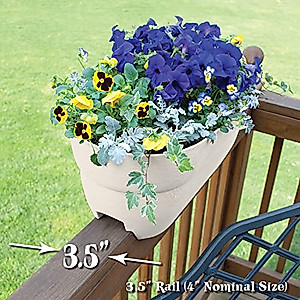 Bloomers Railing Planter with Drainage Holes – 24" Weatherproof Resin Planter – White