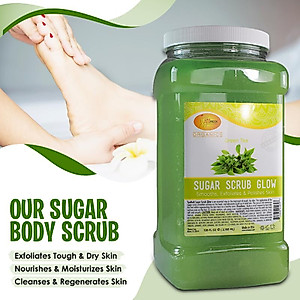 SPA REDI - Sugar Body Scrub, Green Tea, 128 Oz - Exfoliating, Moisturizing, Hydrating and Nourishing, Glow, Polish, Smooth and Fresh Skin - Body Exfoliator