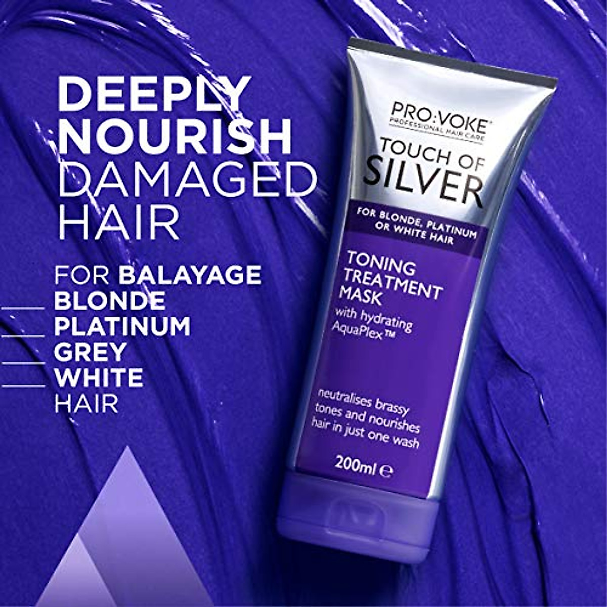 PROVOKE Toning Treatment Mask for Blonde, Platinum, White or Grey Hair - 200 ml