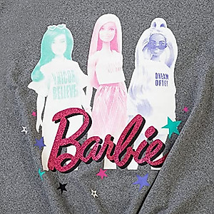Barbie Little Girls Knotted Long Sleeve Graphic T-Shirt & Leggings Grey/Black 7-8