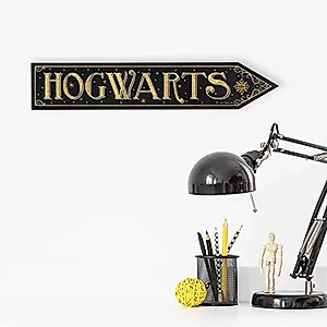 Open Road Brands Harry Potter Hogwarts Arrow Wood Wall Decor - Fun Hogwarts Sign for Kids' Bedroom, Playroom or Movie Room