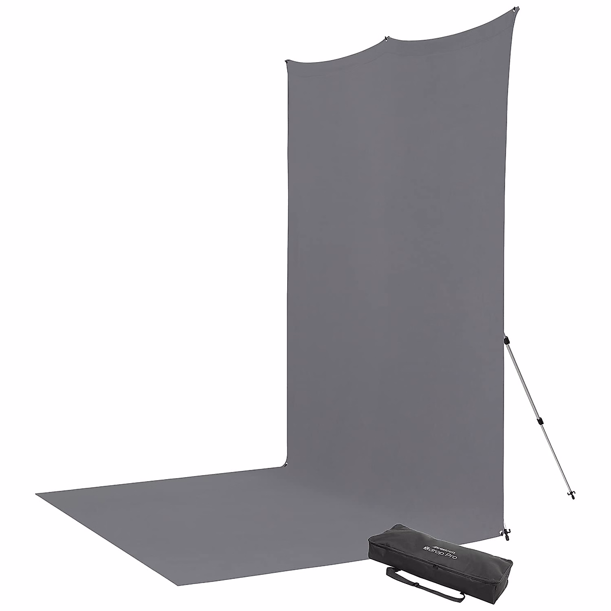 Westcott 8'x13' Neutral Gray Sweep X-Drop Pro Wrinkle-Resistant Backdrop Kit - for Full-Length Portraits, Group Photos, and Photo Booths