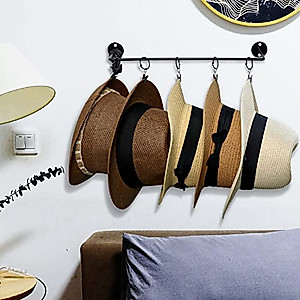 CAPHONT Hat Wall Rack Cap Organizer 2 Pack Baseball Hat Racks Display Holder with 24 Detachable Metal Clips Hooks Baseball Cap Display Wall Mounted