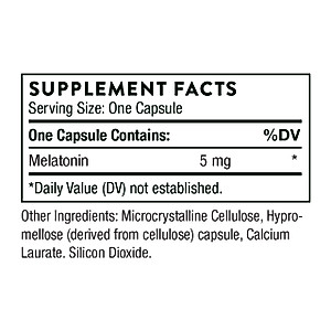 THORNE Melaton-5-5mg Melatonin - Supports Circadian Rhythms, Restful Sleep, and Relaxation - Gluten-Free, Soy-Free,Dairy-Free - 60 Capsules
