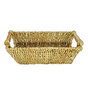 LILYCRAFT New Storage Woven Seagrass Basket with Handle (Style 1)