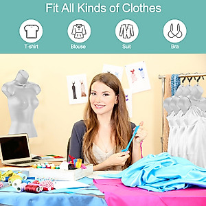 Sintuff 4 Pack Male and Female Mannequin Torso with Stand Dress Form Hollow Back Shirt Mannequin Display Half Body Mannequin for Clothes White Clothing Mannequin for Craft Shows, S-Medium Clothes Size