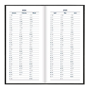 Letts of London Principal Weekly Planner, 12 Months, January to December, 2024, Week-to-View, Compact Size, 5.875" x 3.125", Black (C30NUBK-24)