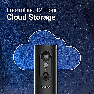 BOSMA EX Pro Wired 2K Security Camera Outdoor, 2.4 GHz WiFi, Auto Spotlight & Person Tracking, PIR Motion Detection, Color Night Vision, 2-Way Talk, Free Cloud Storage, Compatible with Alexa