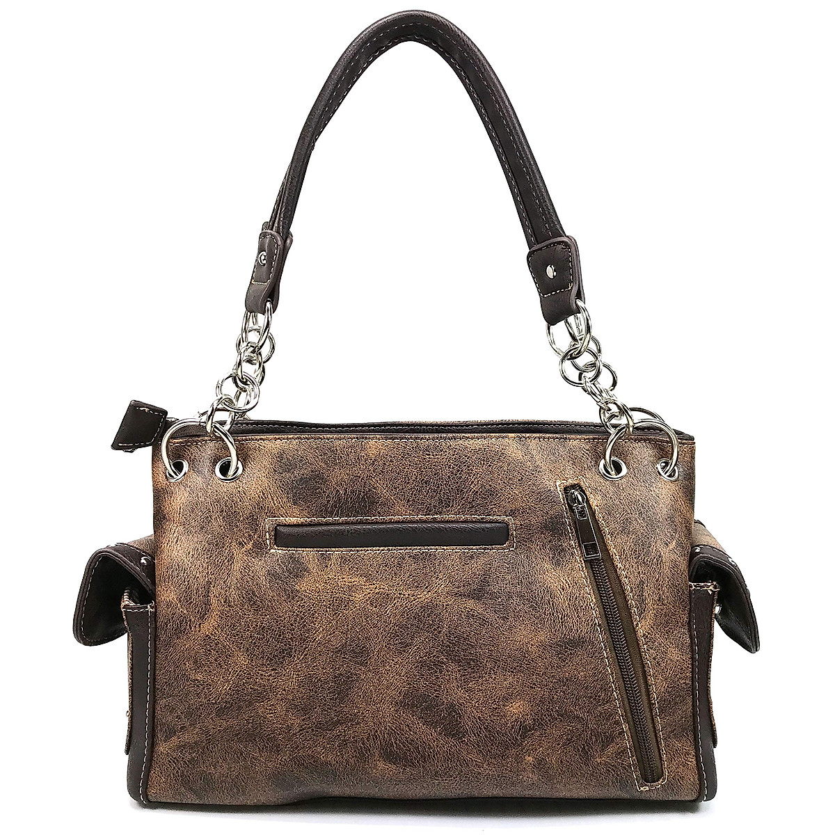 Zelris Western Silver Rhinestone Cross Women Conceal Carry Handbag Wallet Set (Turquoise)