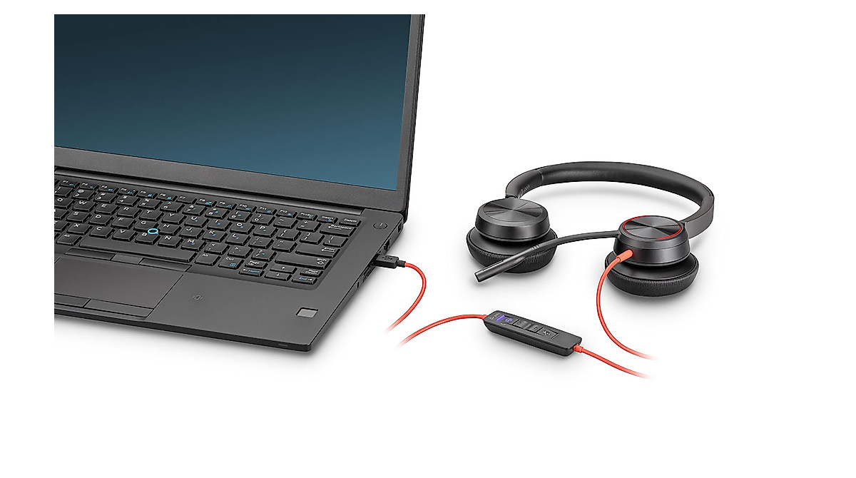 Plantronics Poly - Blackwire 8225 Wired Headset with Boom Mic Dual-Ear ...
