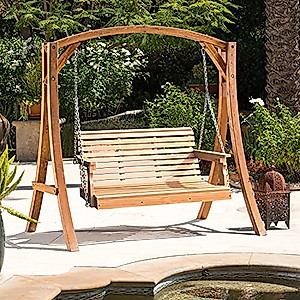 Vaneventi Porch Swing, Outdoor Poly Lumber Swing, Fade-Resistant Patio Swing, 600lbs Duty Rating, 304 SS Chains, All-Weather Garden Swing for Enjoying and Relaxing
