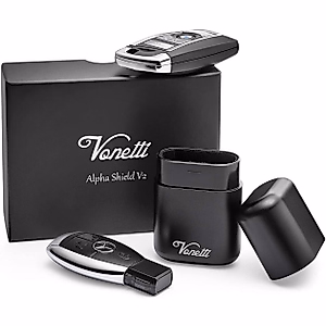 VONETTI Alpha Shield Bello - Premium RFID Signal Blocker Box - Smart Car Key Faraday Signal Protector, Keyless Go RFID Blocking Case, Crypto Wallet Safe Box, Signal Blocker Faraday Tin (Black)