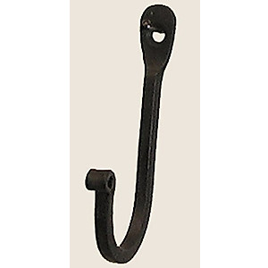 Colonial Tin Works Vintage Hand Forged Iron Classic Early American Plain Hook Black Set of 12 (Set of 12)