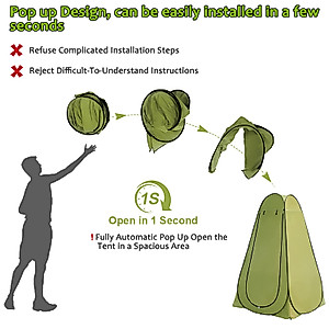 B BIBYKIVN Changing Tent, Shower Tents for Camping, Pop up Privacy Tent for Portable Toilet, Portable Dressing Room for Outdoor Indoor Camping, Hiking