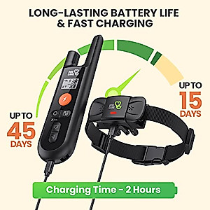 DOG CARE Dog Training Collar, Shock Collar with Beep, Vibration, Safe Static, Dog Training Collar with Remote 1500FT Waterproof Rechargeable E-Collar, Security Lock for All Dogs [2022 Upgraded]