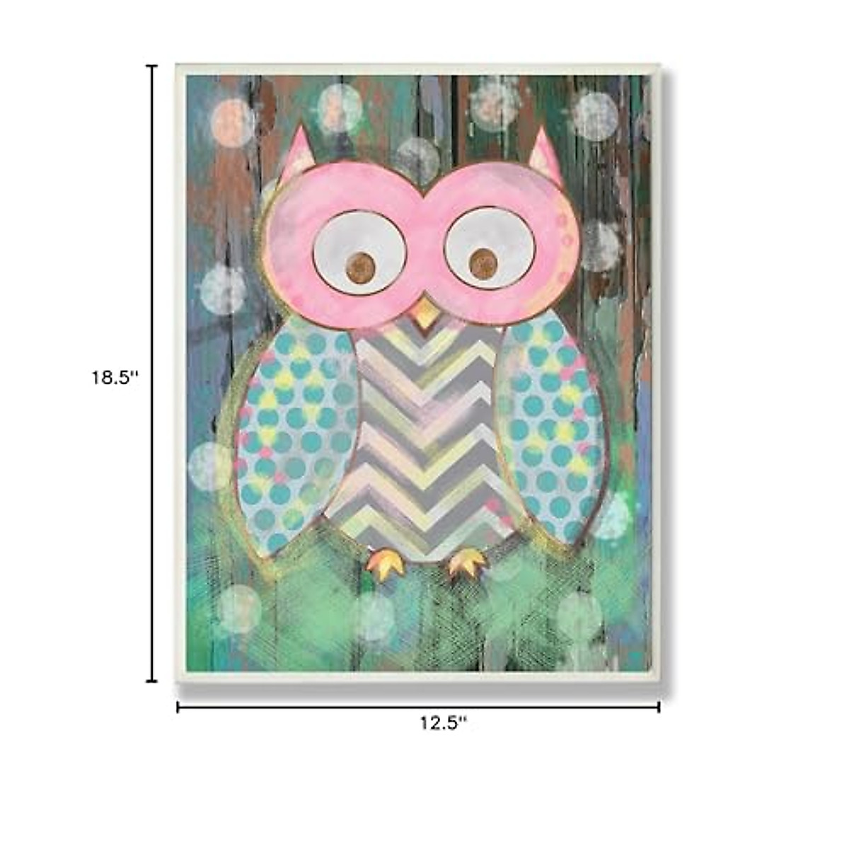 Stupell Industries Distressed Woodland Owl Wall Plaque, 13 x 19, Design by Artist Reesa Qualia