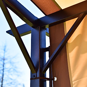 BUY JOY 12' x 9' Pergola Kit Metal Frame Gazebo &Canopy Cover Patio Furniture Shelter