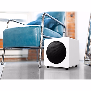 Kanto SUB8VMW Sealed Powered Subwoofer | 300W Peak Power | 8" Woofer | Matte White